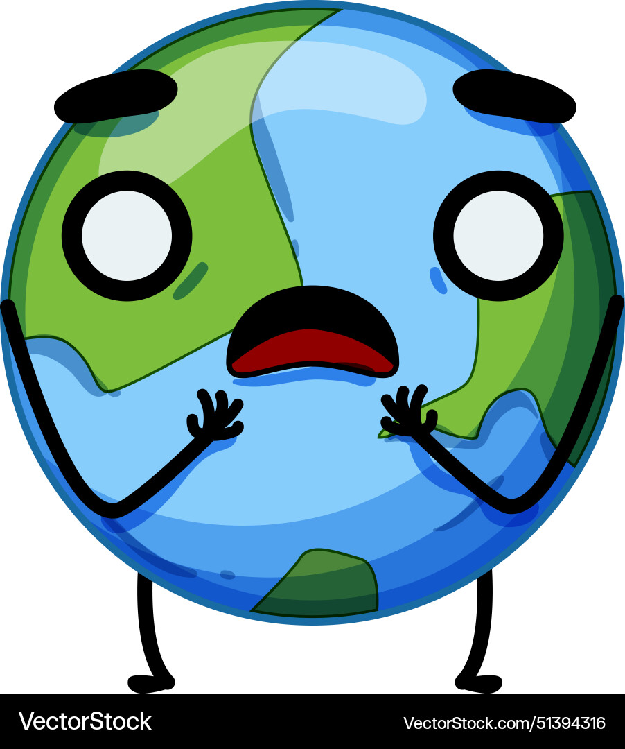Save earth planet character cartoon Royalty Free Vector