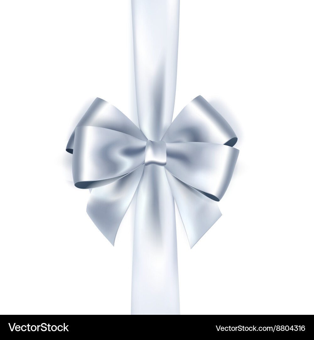 Shiny white satin ribbon Royalty Free Vector Image