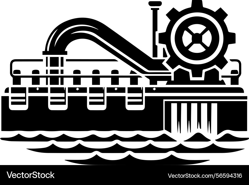 Simple icon of a sluicing systems logo design Vector Image