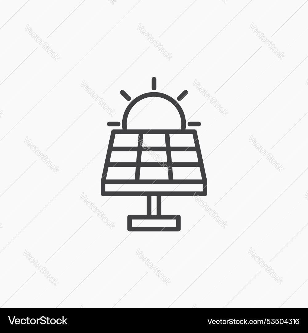 Solar energyline in thin line black color flat Vector Image