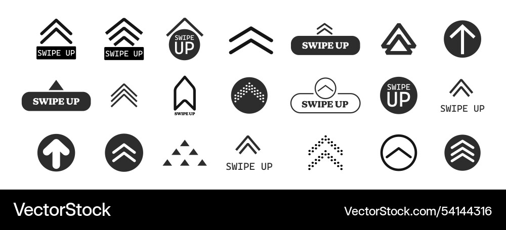 Swipe up slide arrow button scroll ui icon Vector Image
