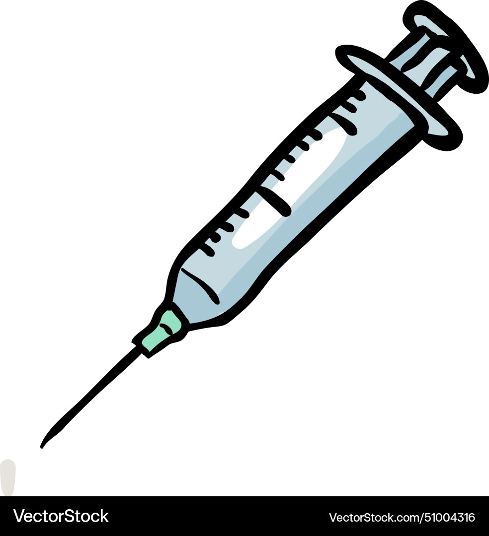 Syringe - hand drawn doodle icon Royalty Free Vector Image