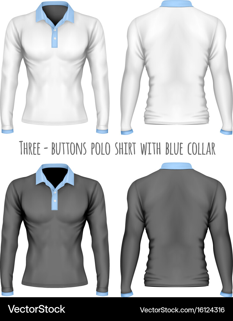 Three-button placket polo – Royalty-Free Vector | VectorStock