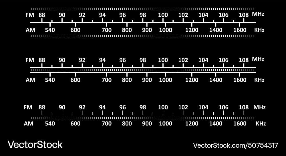 Analog Radio Tuner Scale Royalty Free Vector Image