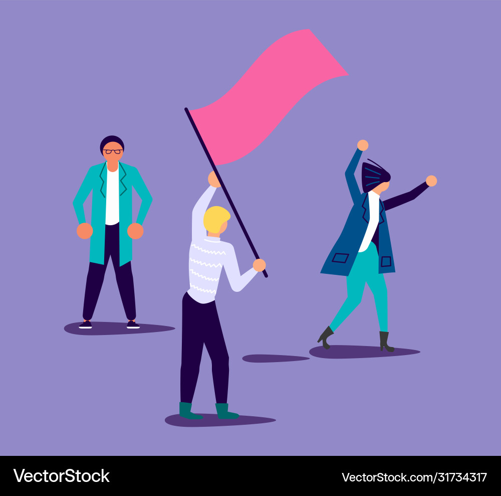 Crowd people protesters Royalty Free Vector Image