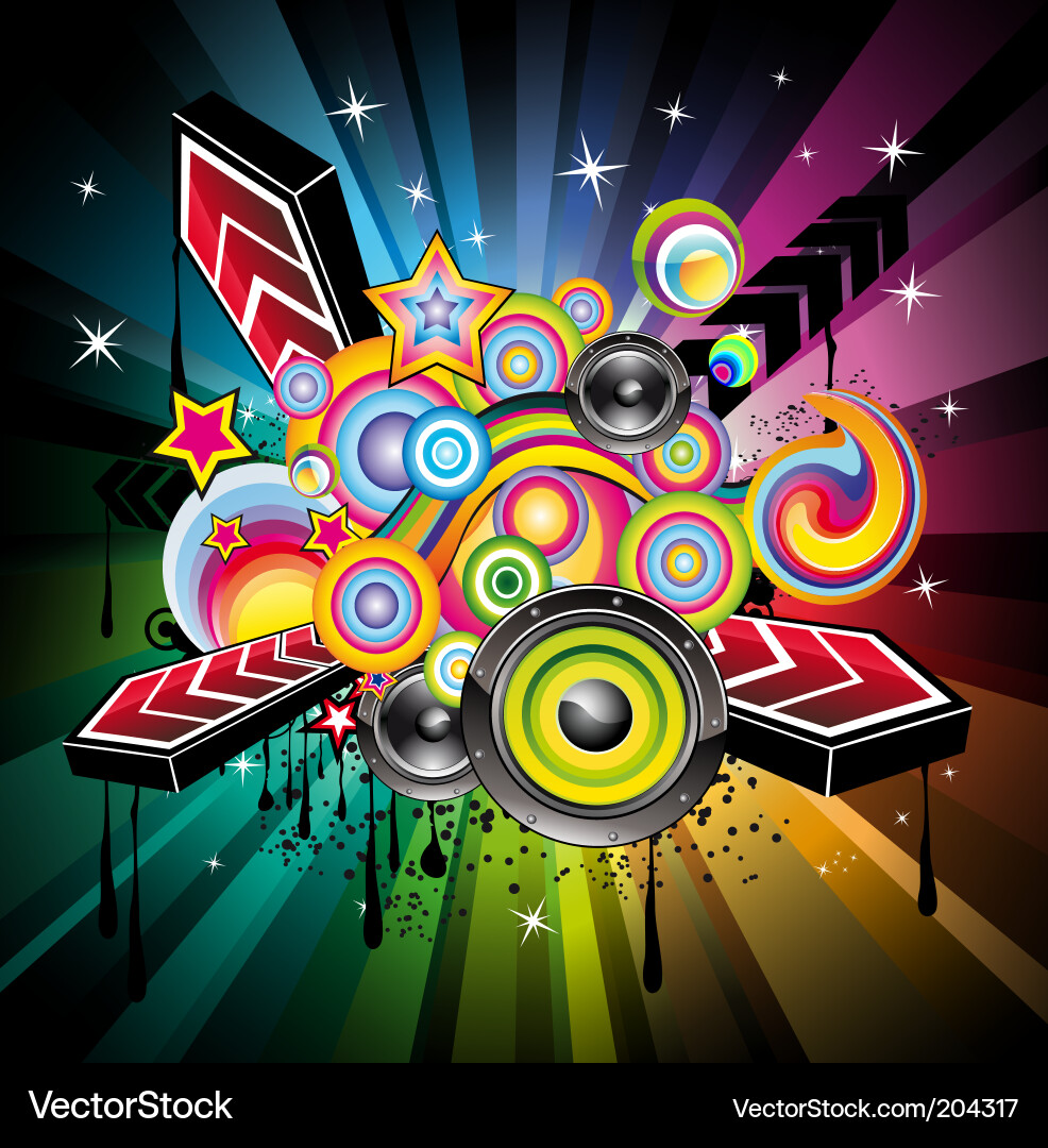 Disco music background Royalty Free Vector Image