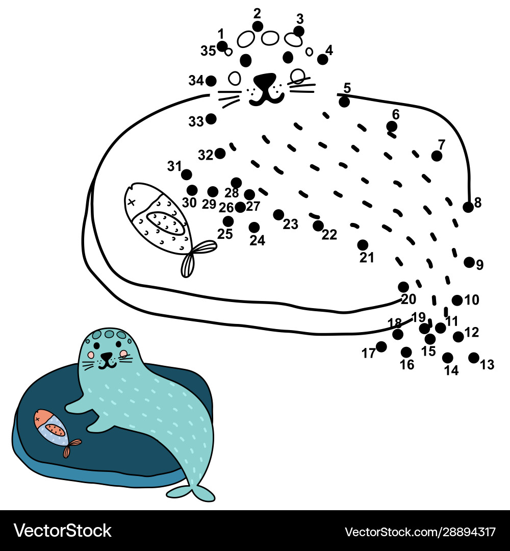 Educational game for kids - join numbers and draw Vector Image