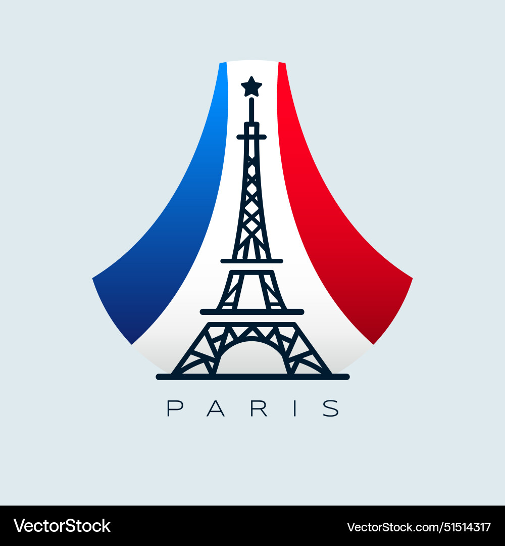 Paris Tower Logo Abstract Eiffel Tower Logo Template. Line Symbol Of