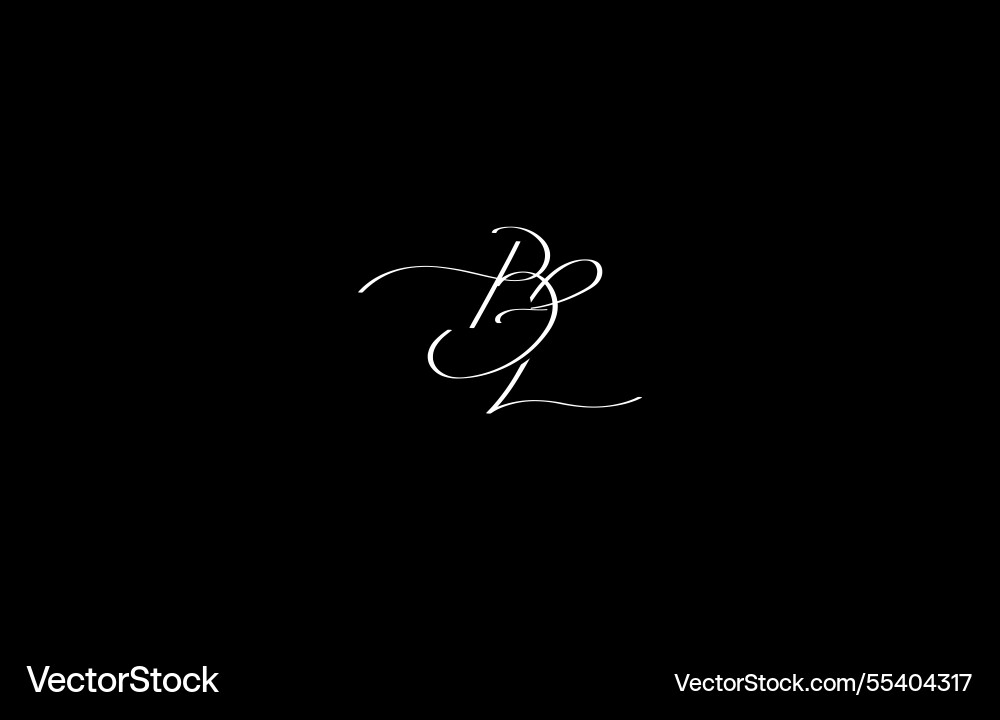 Elegant calligraphy of cursive bl logo Royalty Free Vector