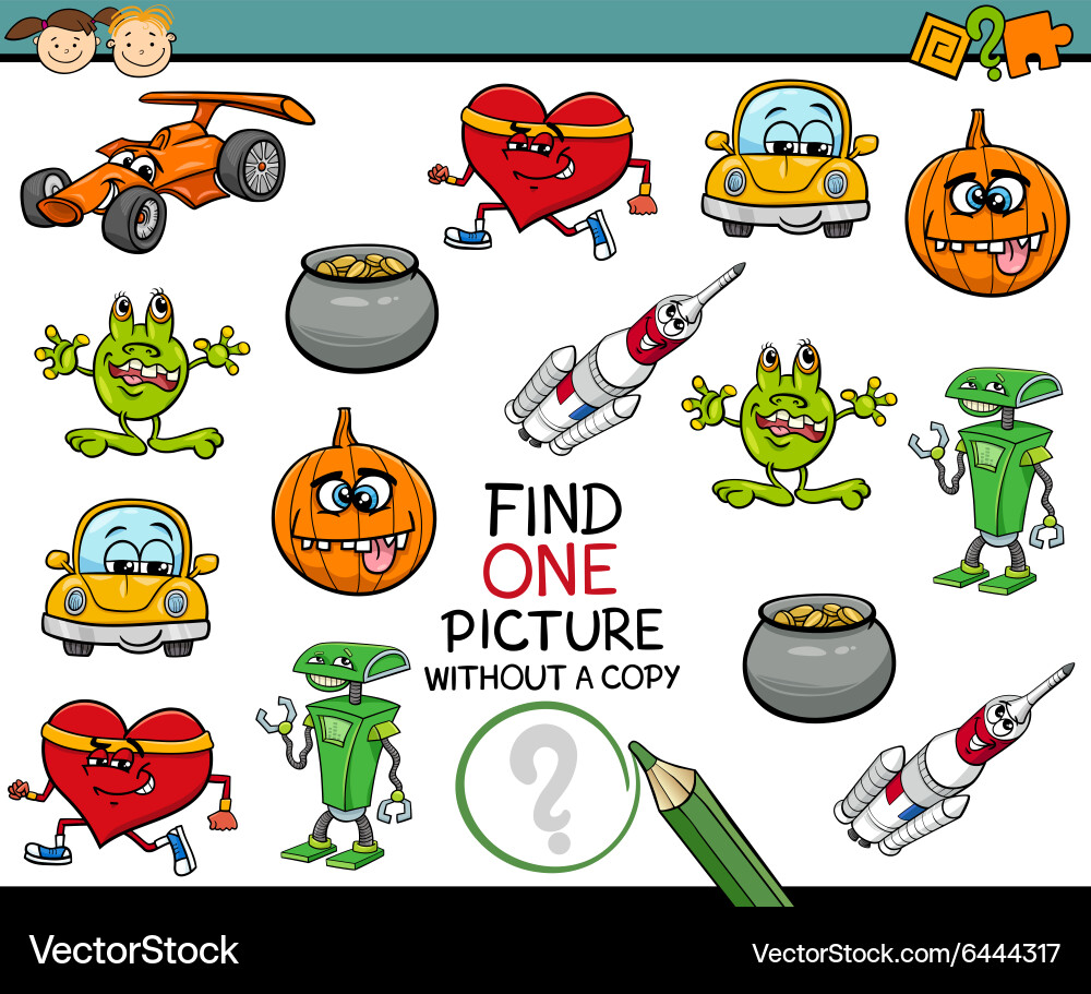 Find single picture preschool task Royalty Free Vector Image
