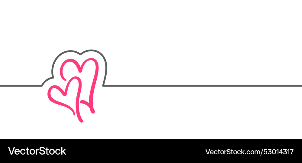 Heart shaped divider for text romantic design Vector Image