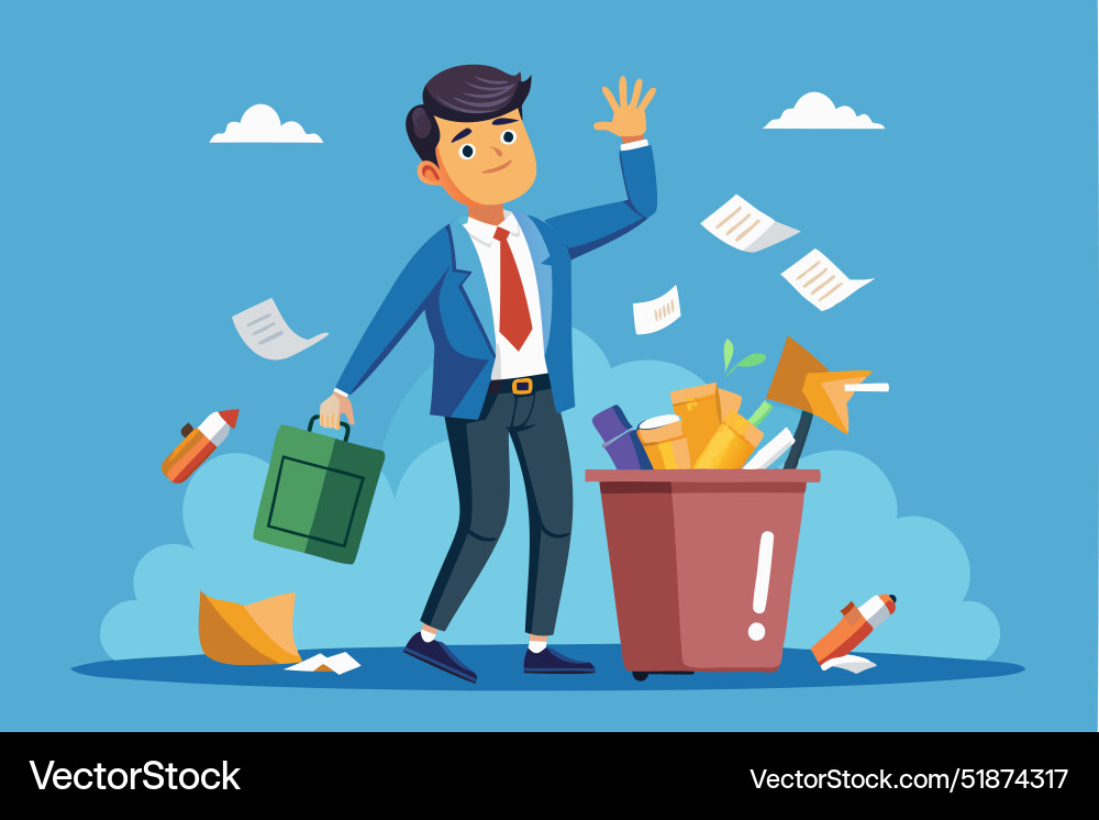 Joyful businessman celebrates success Royalty Free Vector