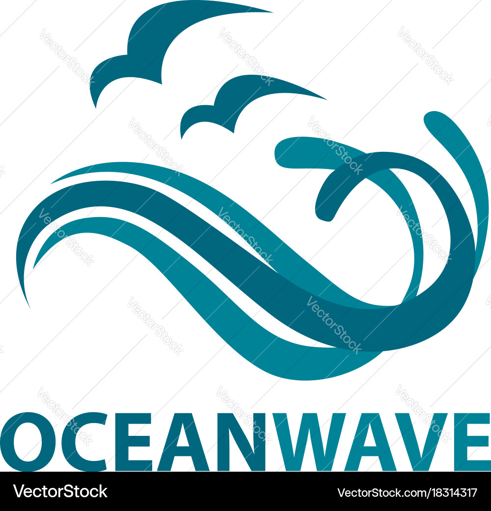 Ocean wave logo Royalty Free Vector Image - VectorStock