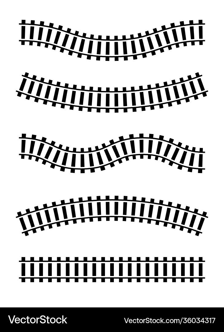 Railway train track route rail pattern Royalty Free Vector