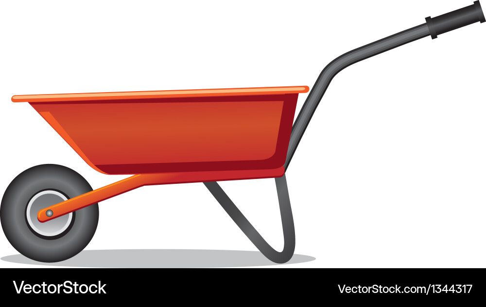 Red wheelbarrow Royalty Free Vector Image - VectorStock