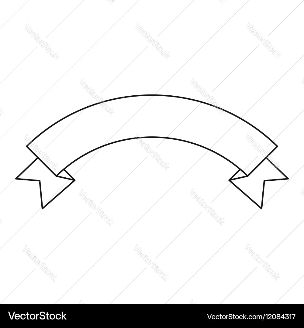 Ribbon banner icon outline style Royalty Free Vector Image