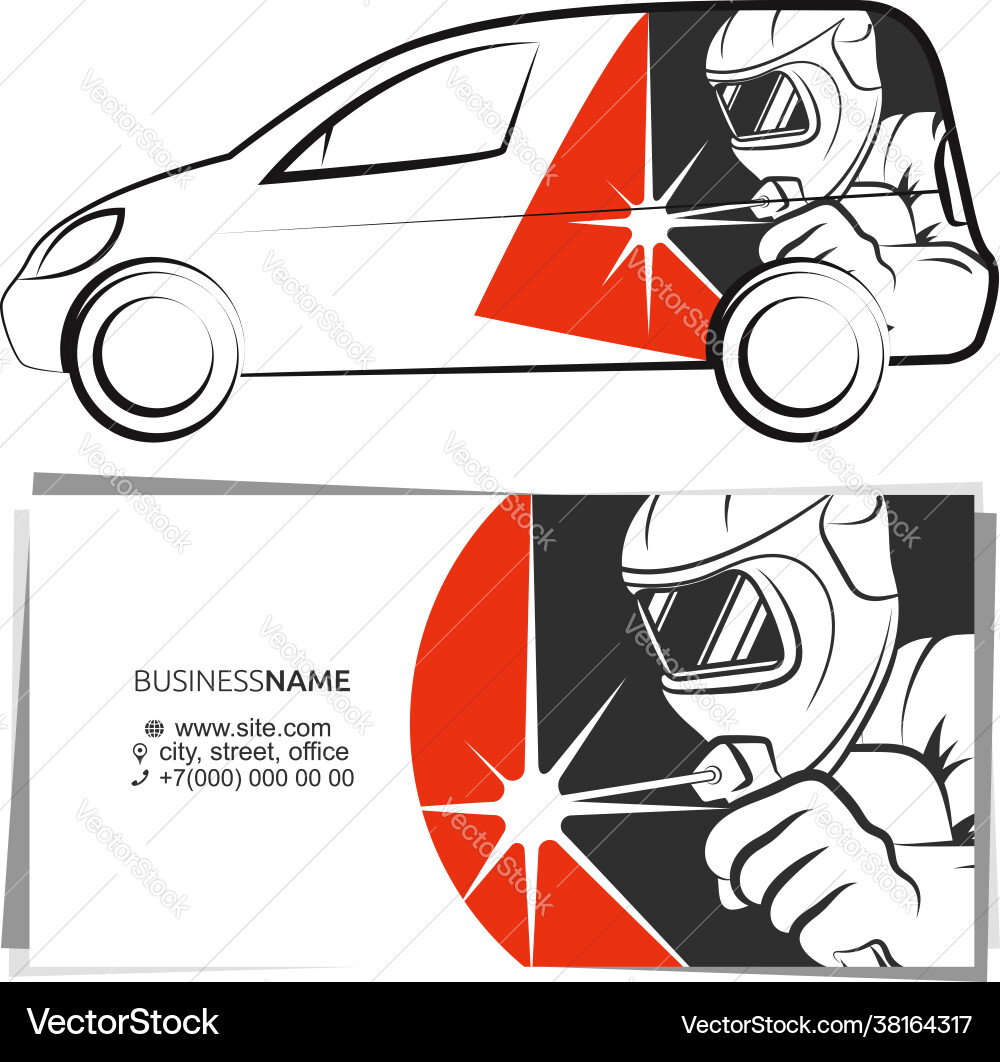 Welder with Welding Machine Royalty Free Vector Image