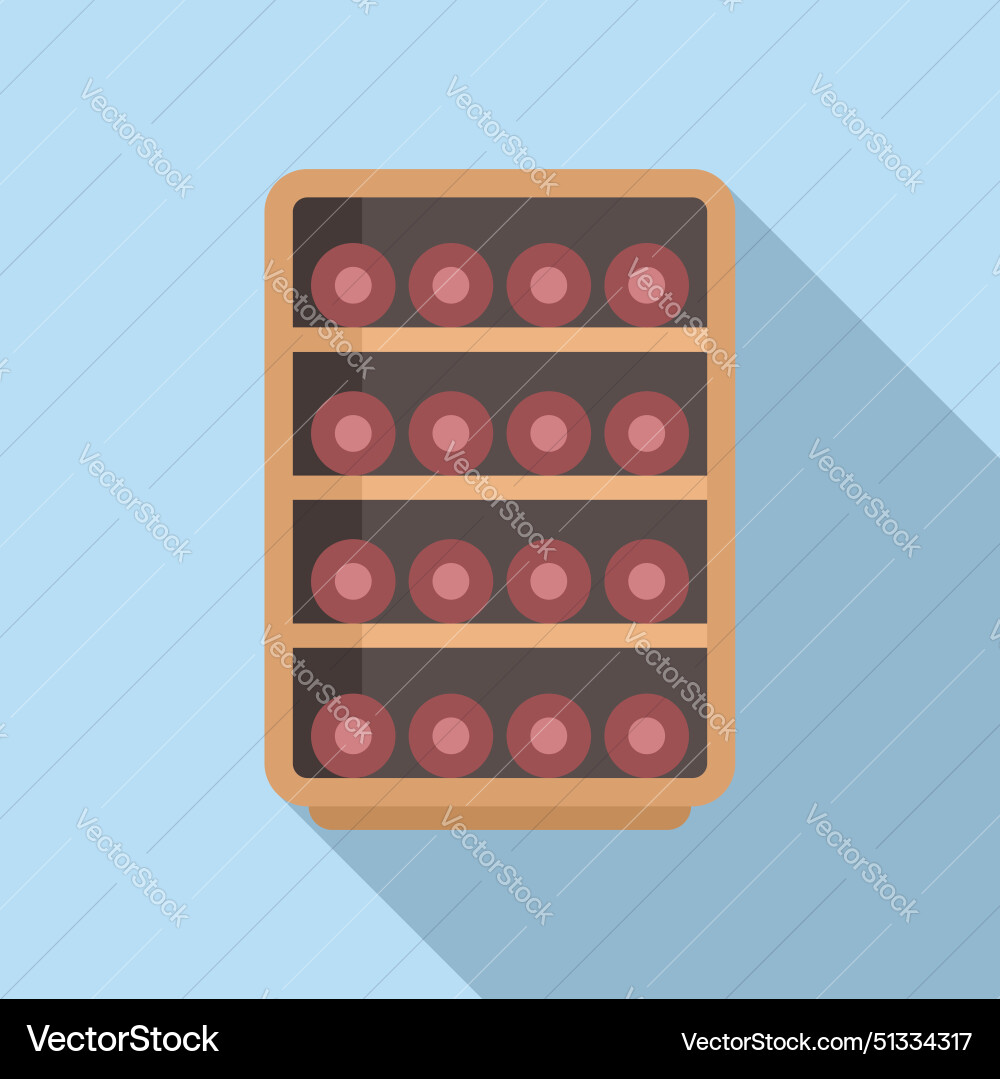 Wine rack full of red bottles Royalty Free Vector Image