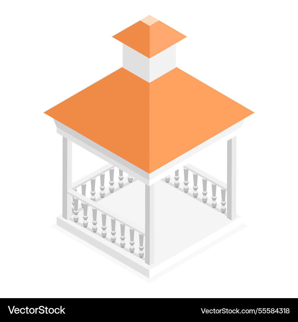 3d isometric flat set of gazebos Royalty Free Vector Image