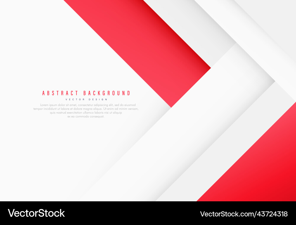 Abstract red and white background with geometric Vector Image