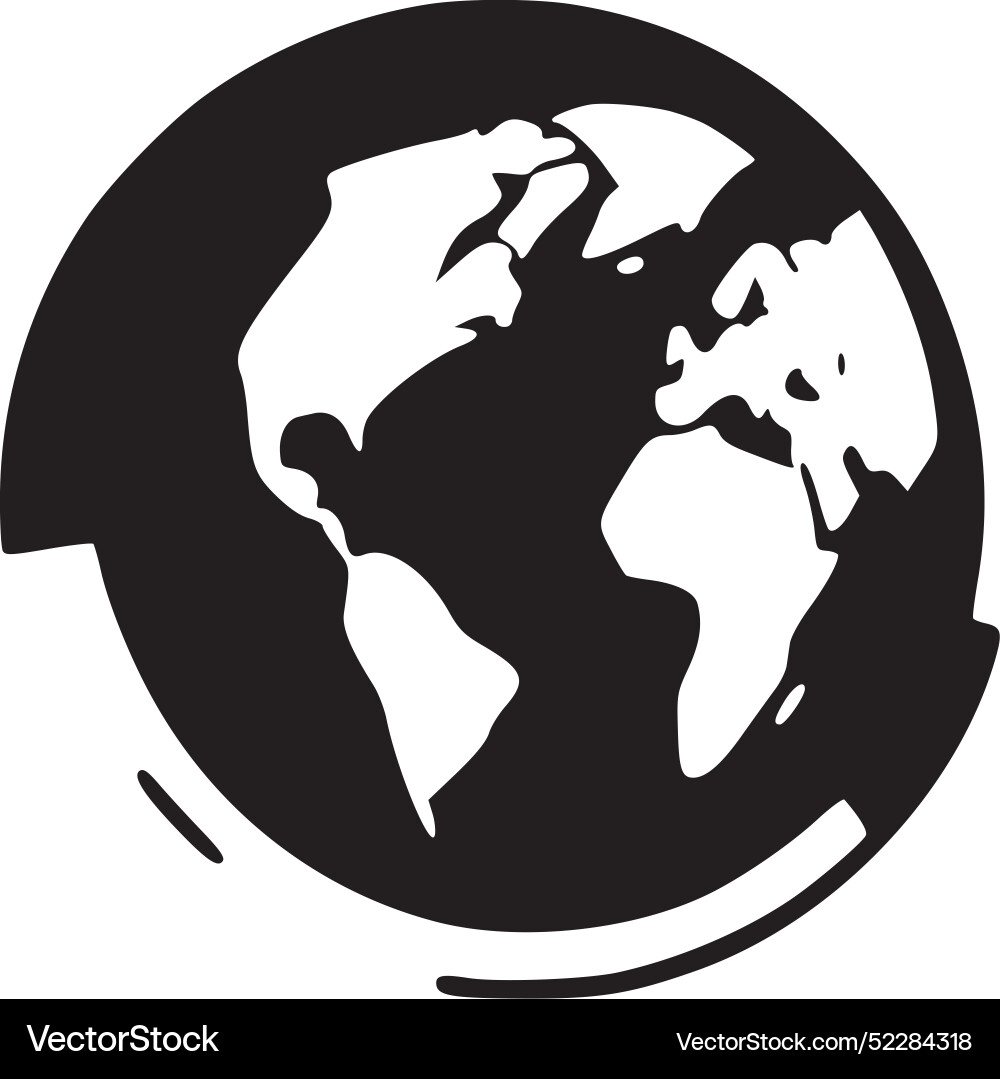 Earth - black and white isolated icon Royalty Free Vector