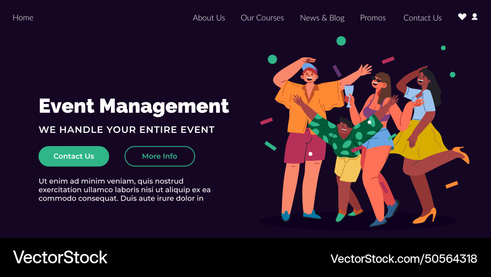 Event management we handle your entire party Vector Image