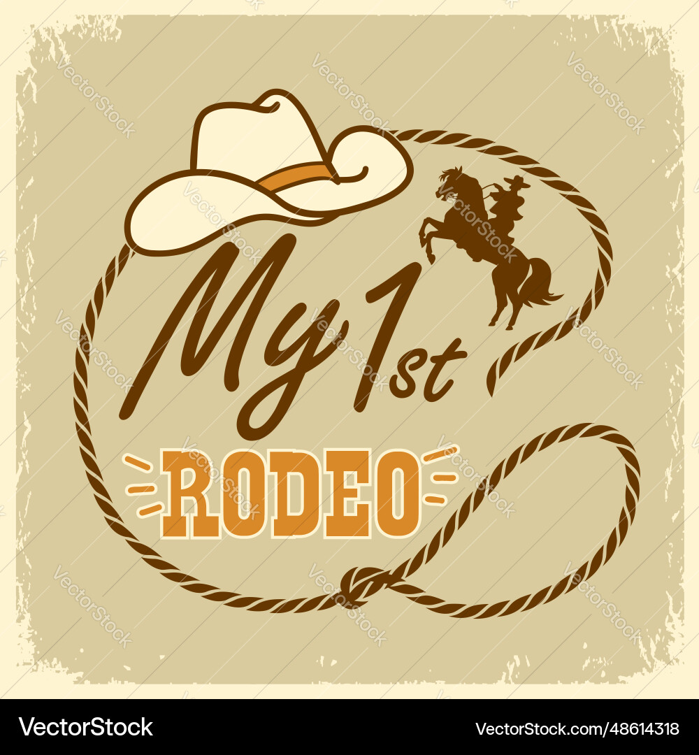 My first rodeo colors printable Royalty Free Vector Image