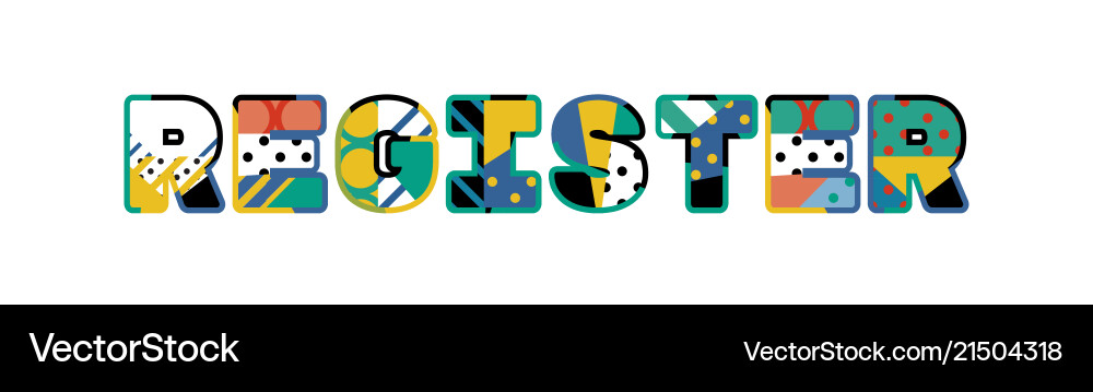 Register concept word art Royalty Free Vector Image