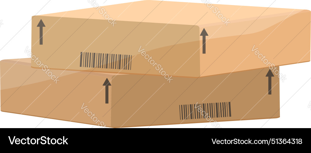 Stacked cardboard boxes isolated on white Vector Image