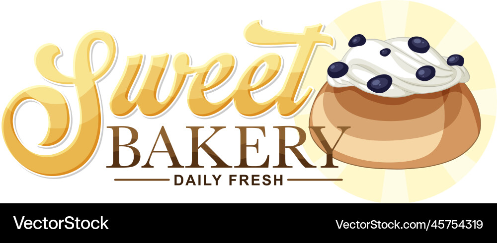 Bakery fresh and delicious text for banner Vector Image