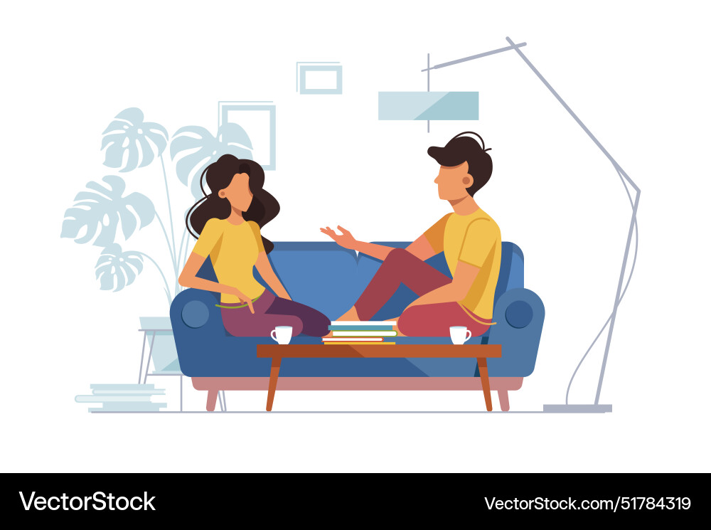 Casual living room conversation Royalty Free Vector Image