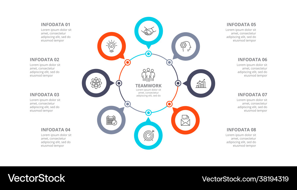 Cyclic diagram infographic with circles modern Vector Image