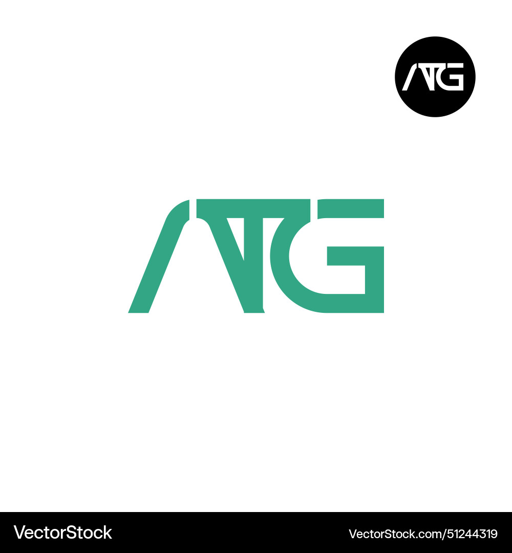 Letter atg monogram logo design Royalty Free Vector Image