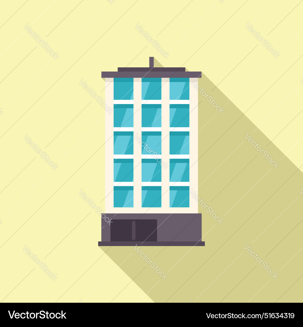Modern city building with glass windows casting a Vector Image