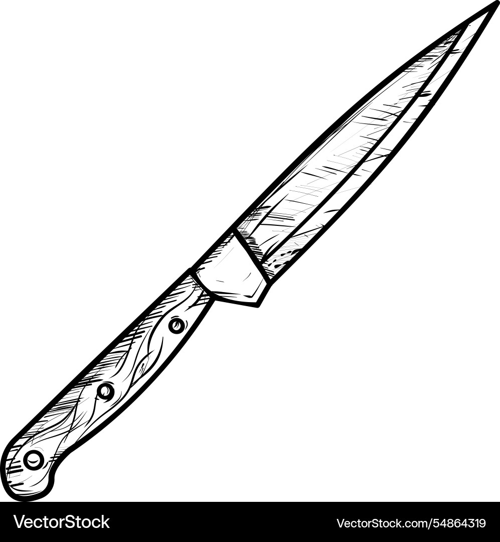 Old kitchen knife Royalty Free Vector Image - VectorStock