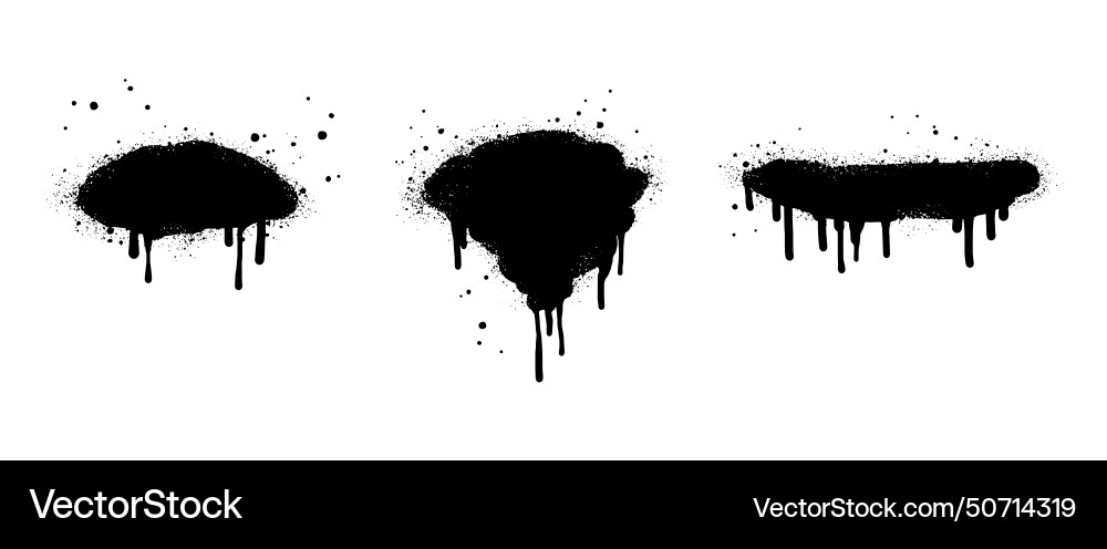 Set of spray paint graffiti banners Royalty Free Vector