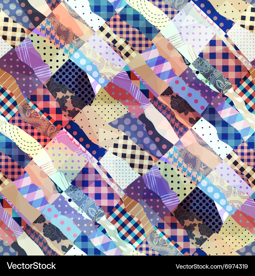 Wavy patchwork background Royalty Free Vector Image
