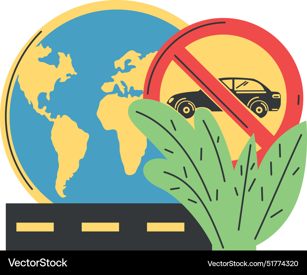 Car free day international Royalty Free Vector Image