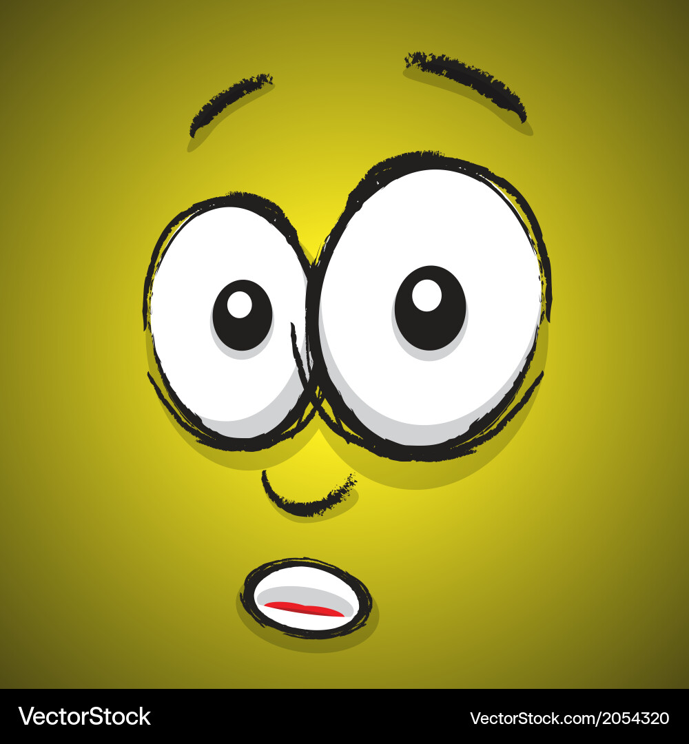 Emotions yellow shocked Royalty Free Vector Image
