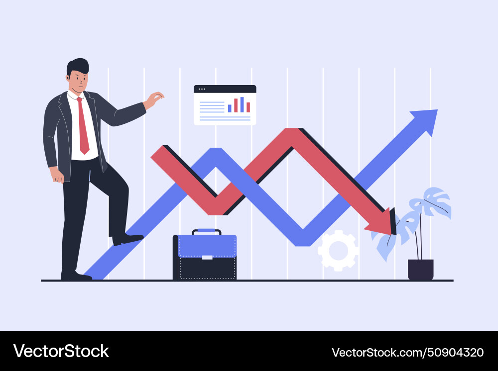 Flat design of market volatility concept Vector Image