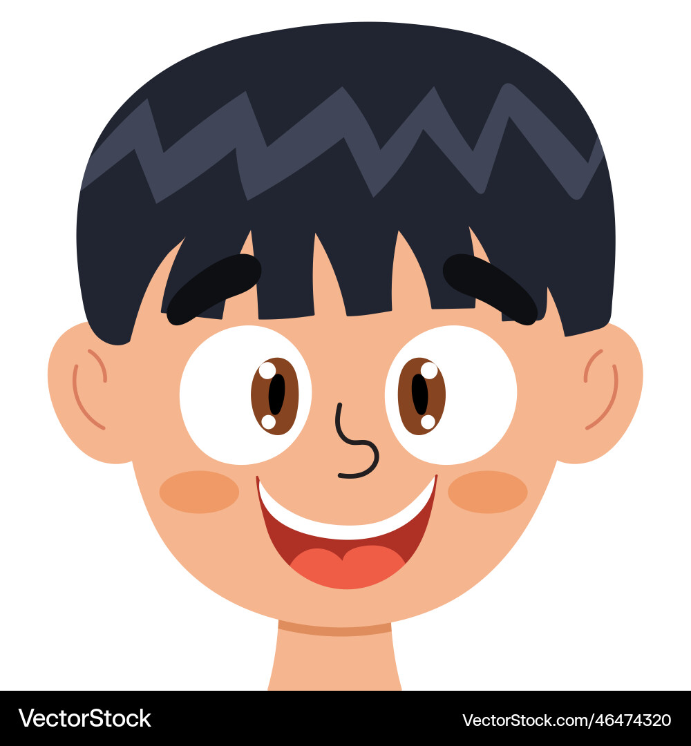 Happy boy face little kid smiling clipart Vector Image