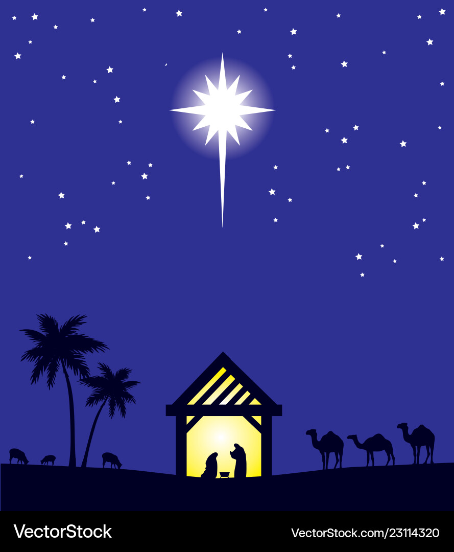 Nativity scene Royalty Free Vector Image - VectorStock