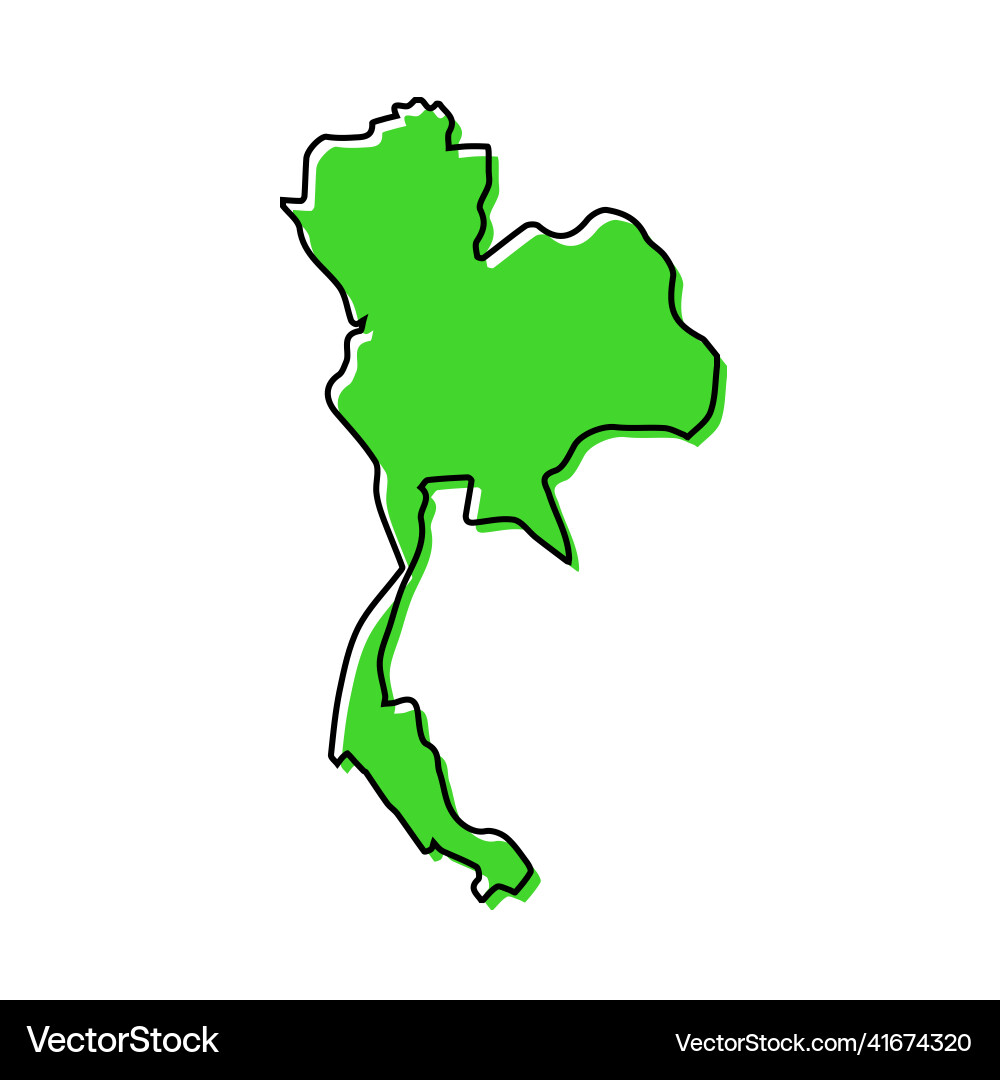 Simple outline map of thailand stylized line Vector Image