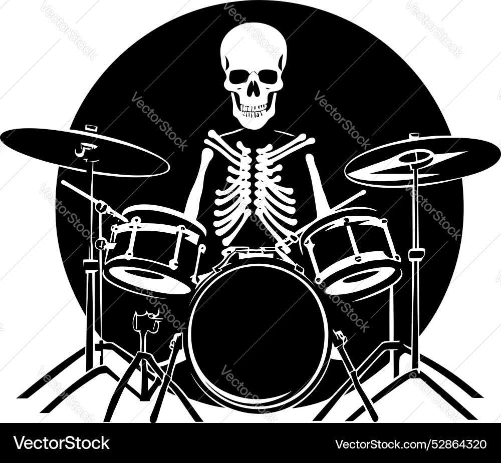 Skull sticks skeleton drummer percussion phantasm Vector Image
