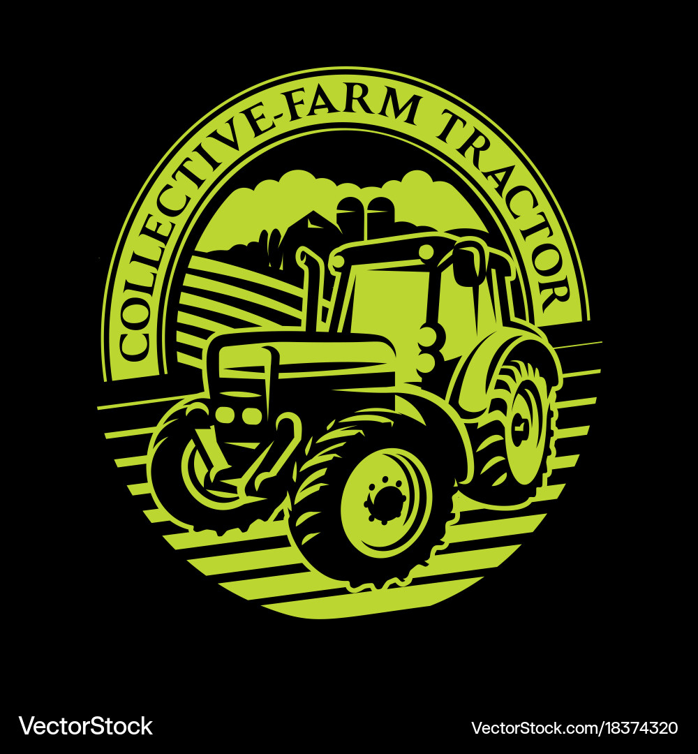 Tractor pattern on the field farm Royalty Free Vector Image