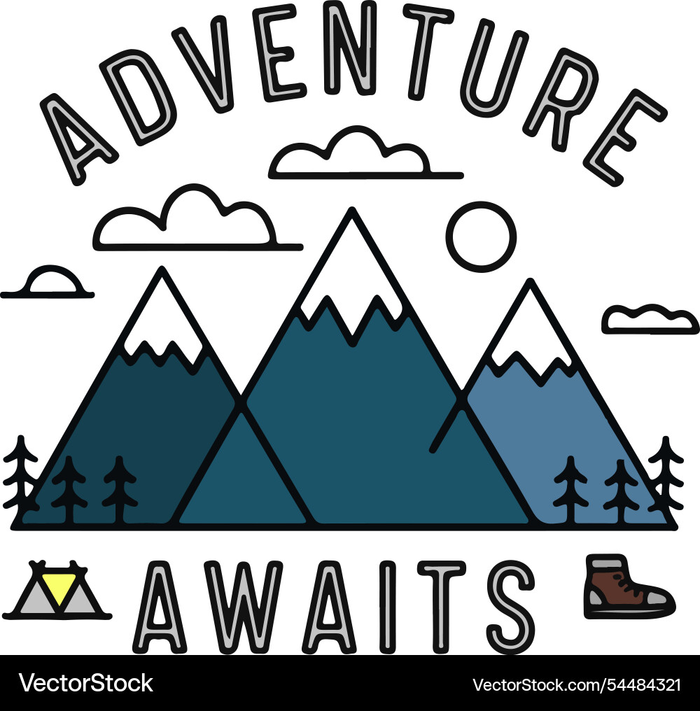 Adventure Mountain Art Royalty Free Vector Image