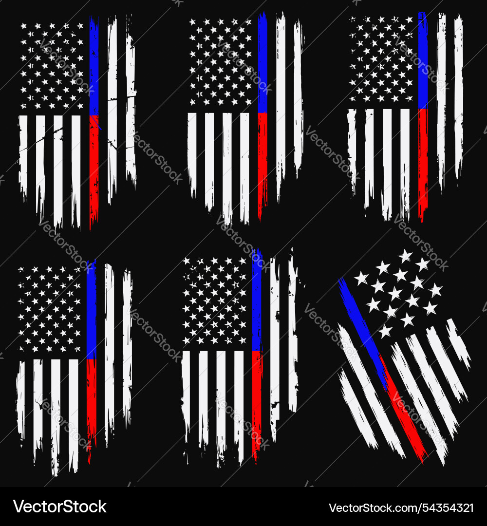 American flag thin blue and red line svg – Royalty-Free Vector ...