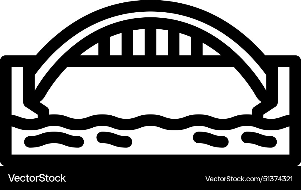 Arch bridge line icon Royalty Free Vector Image