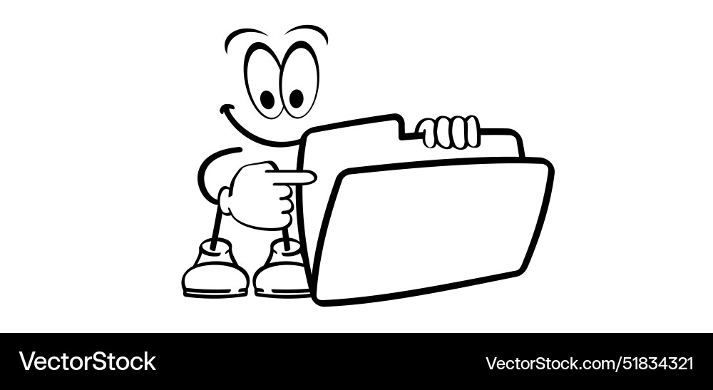 Cartoon comic mascot computer files directory Vector Image