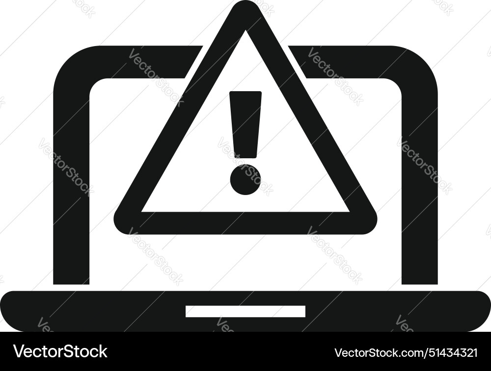 Computer security alert icon on laptop Royalty Free Vector